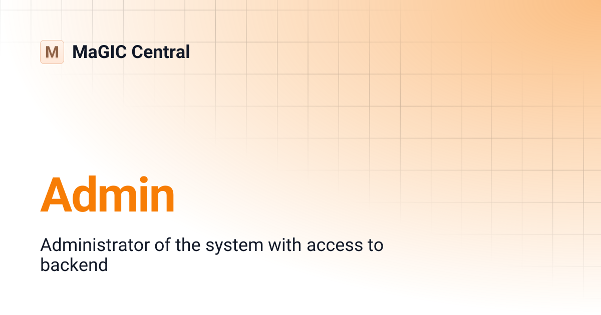 Admin | MaGIC Central
